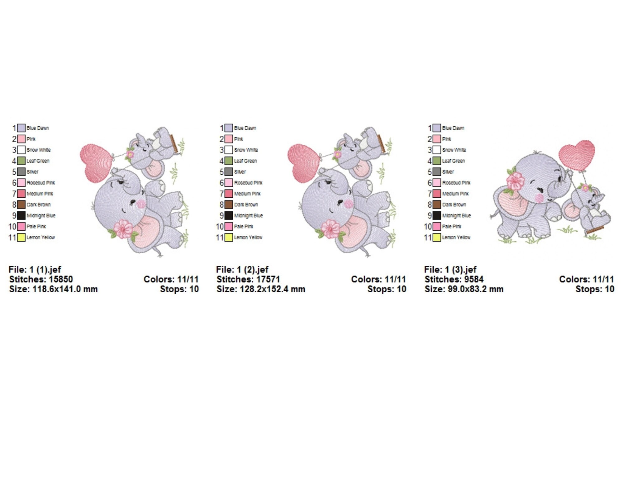 Baby Elephant Machine Embroidery Design, Instant Download - Etsy