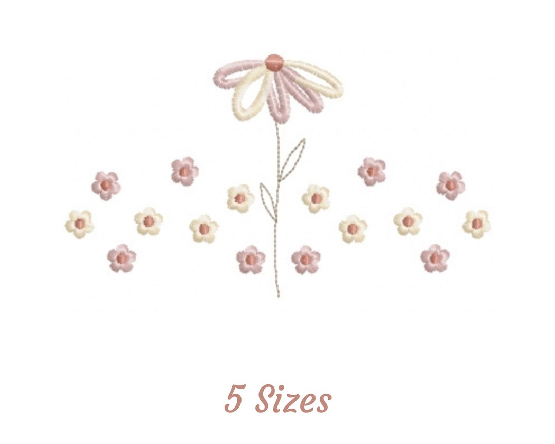 Applique Small Flower Embroidery Design - Small Flower Machine ...
