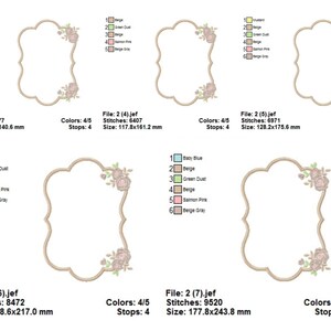 Rose Flower Frame Embroidery Design, Machine Embroidery Pattern - 2 ...