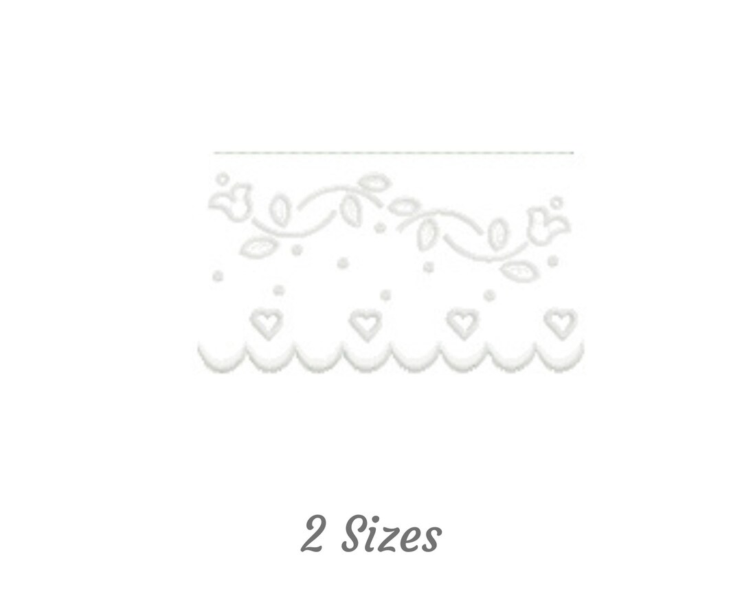 Heart Border Embroidery Design, Machine Embroidery Pattern - Instant ...