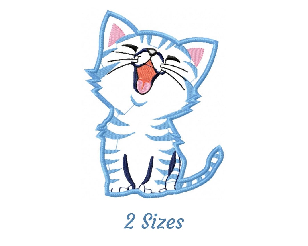 Cat Machine Embroidery Design - Cute Cat Machine Embroidery Pattern ...