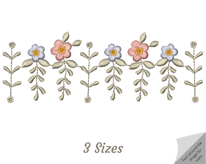 Floral Border Line Machine Embroidery Designs - Endless Flower ...