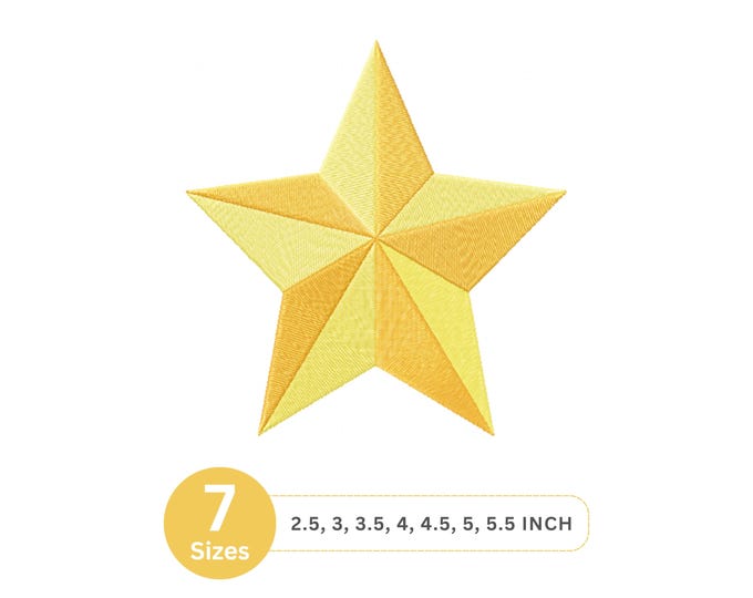 3D Puff Star, Machine Embroidery Design - (PDF Tutorial Included ...