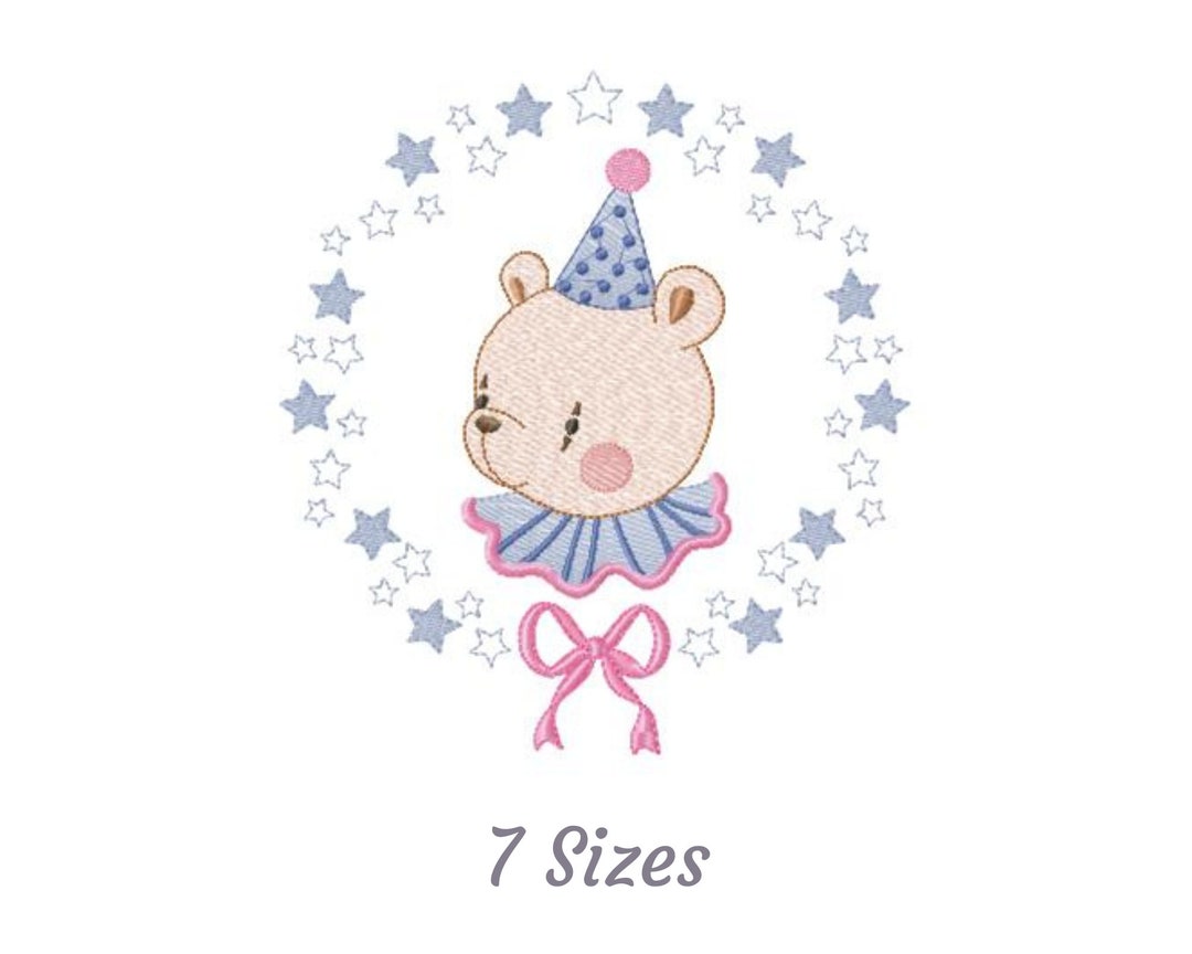 Cute Teddy Bear Embroidery Design - Baby Teddy Bear With Bow Machine ...