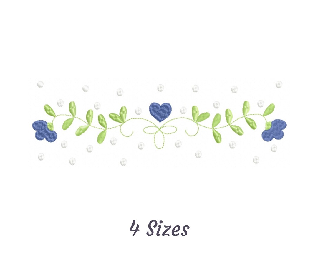 Heart Border Embroidery Design, Machine Embroidery Pattern - Instant ...