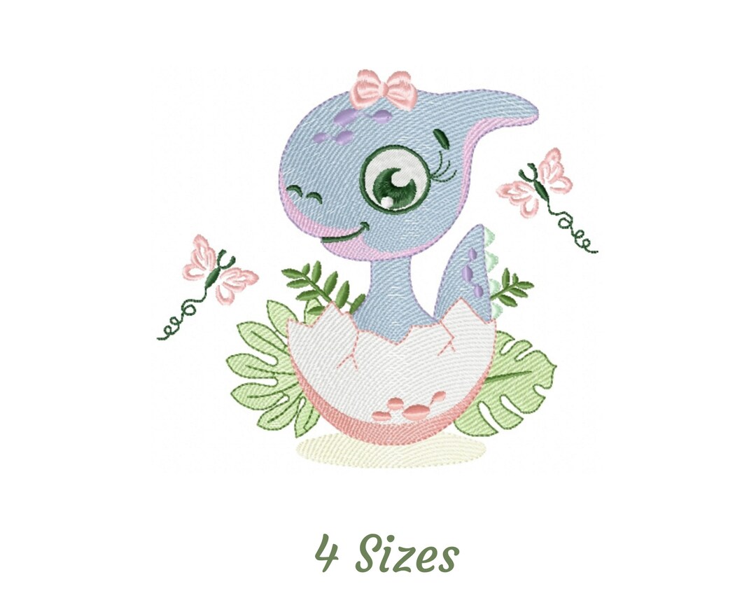 Baby Dinosaur Embroidery Design - Wild Animal Machine Embroidery ...
