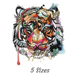 Tiger Face Embroidery Design - Animal Machine Embroidery Pattern ...