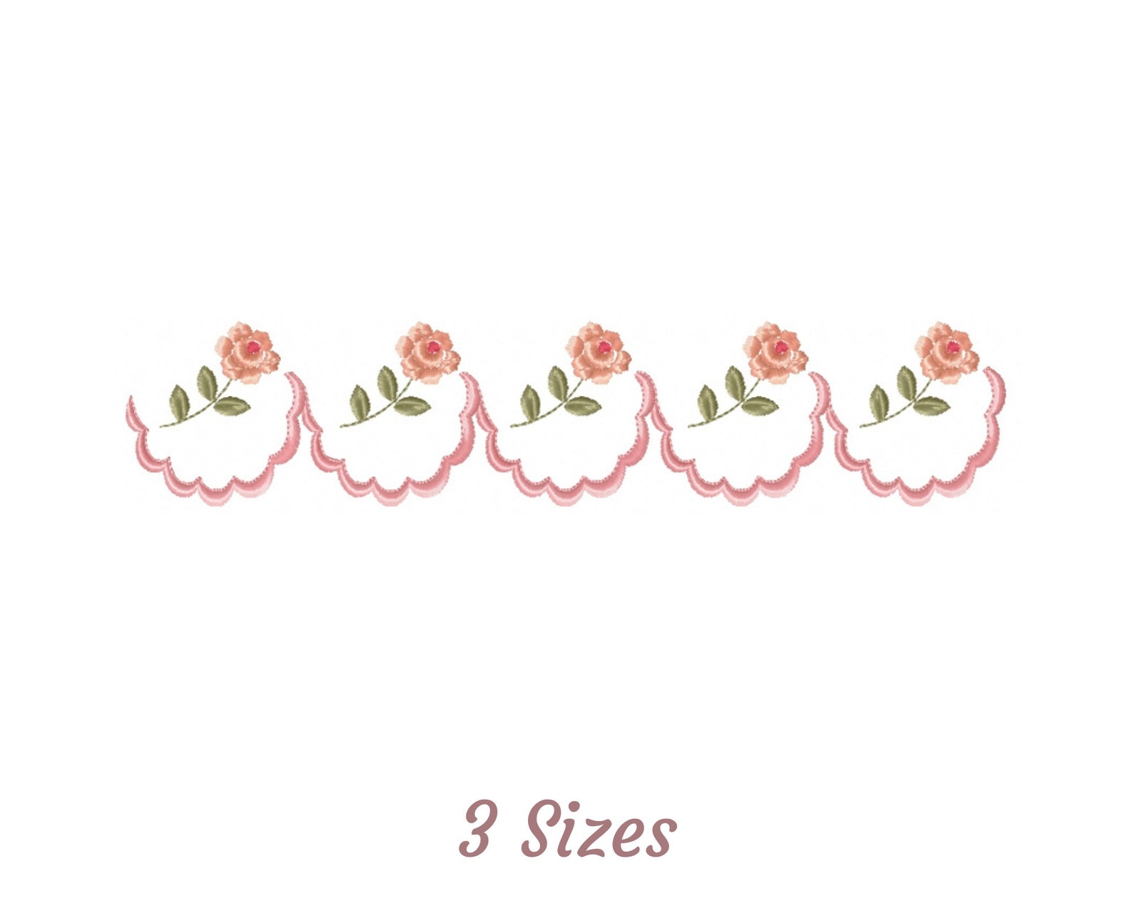 Flower Border Machine Embroidery Designs, Instant Download - Etsy