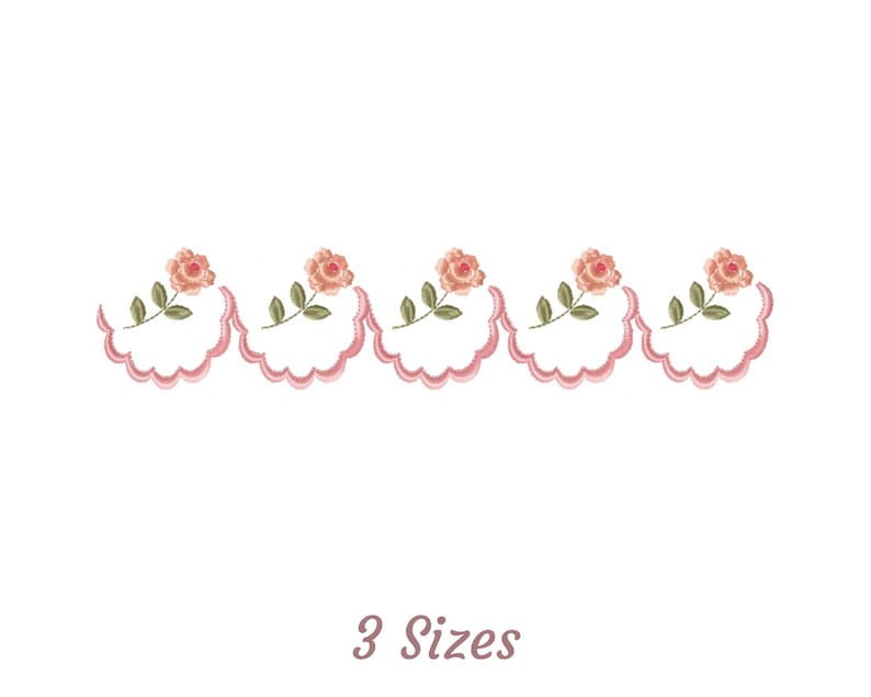 Flower Border Machine Embroidery Designs Instant Download - Etsy