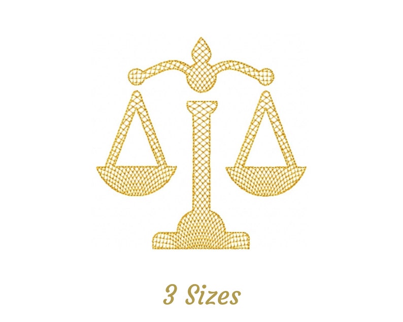 Justice Scale Machine Embroidery Design Instant Download - Etsy