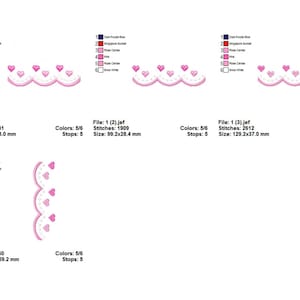 Heart Border Embroidery Design, Machine Embroidery Pattern - 4 Sizes ...