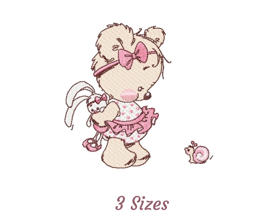 Cute Teddy Machine Embroidery Design, Instant Download - Etsy