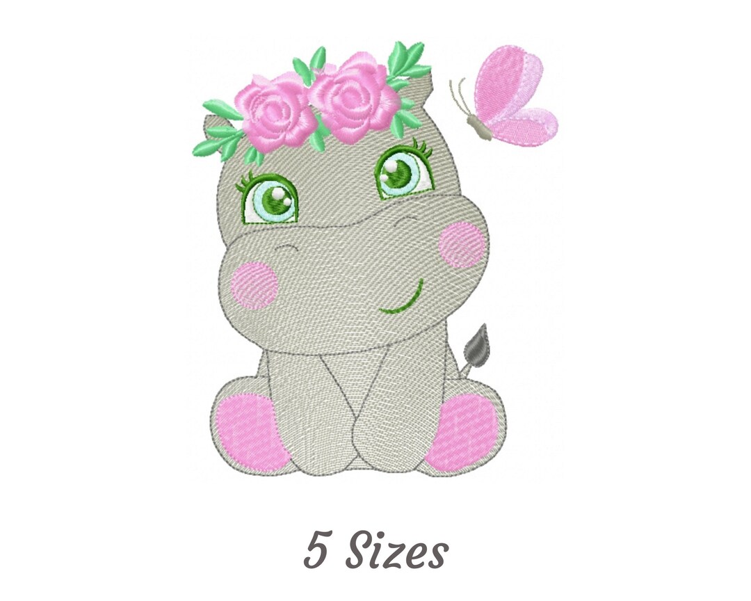 Baby Hippo Machine Embroidery Designs, Instant Download - Etsy