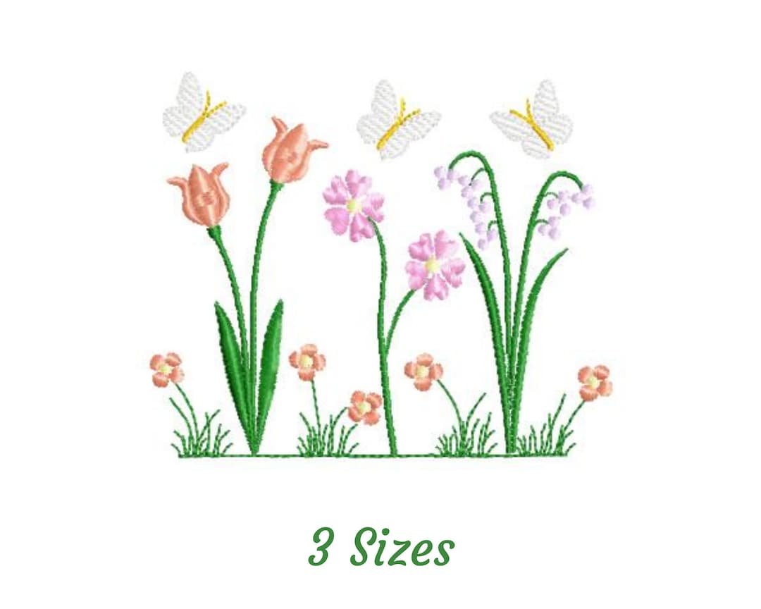 Flower Floral Machine Embroidery Design, Instant Download - Etsy