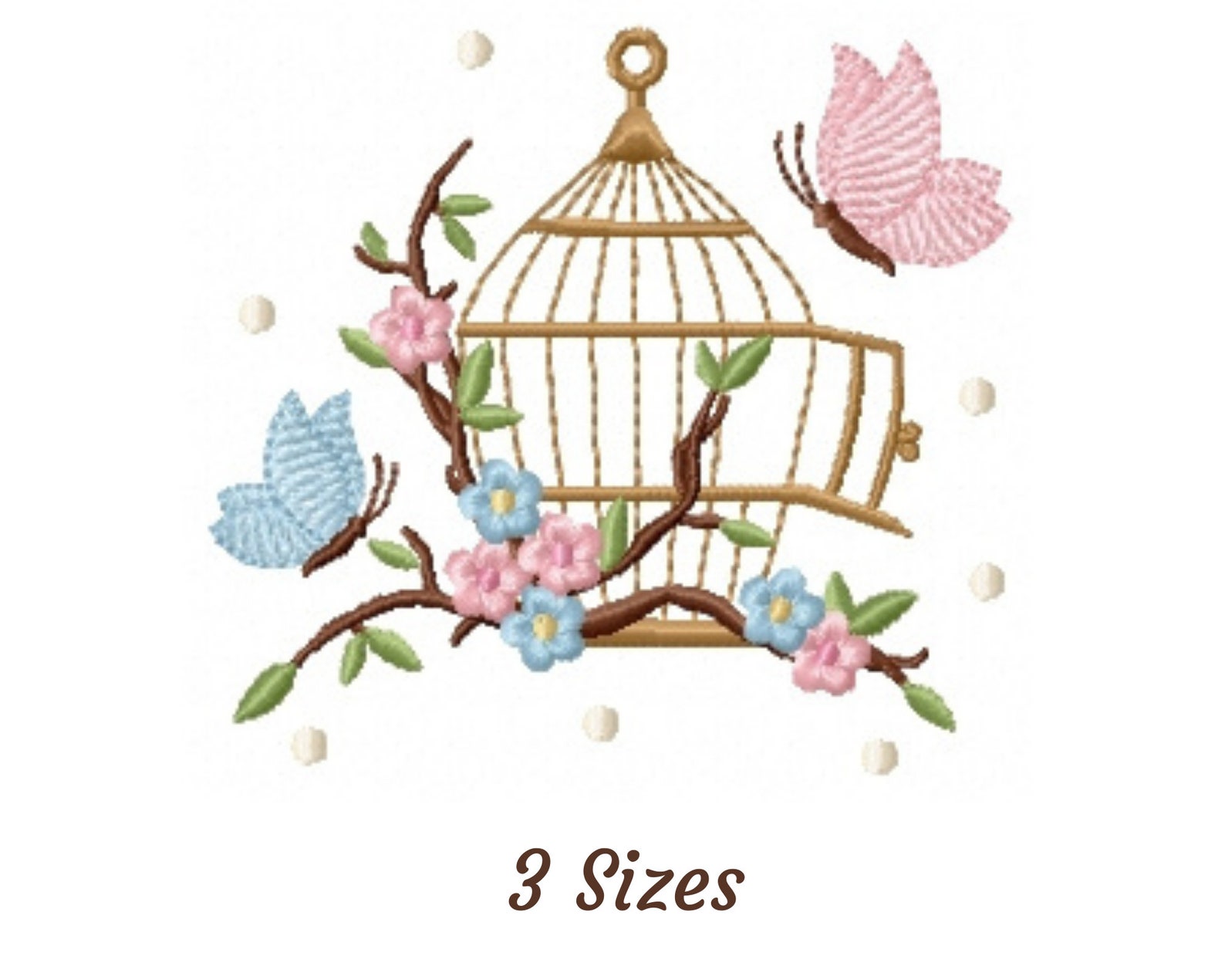 Creative Cage With Butterfly Embroidery Design - Bird Cage Machine ...