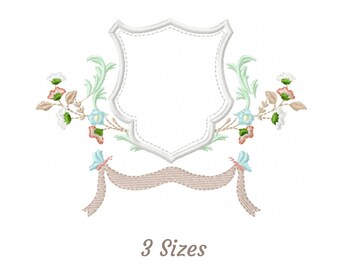 Floral Frame Machine Embroidery Design Instant Download - Etsy