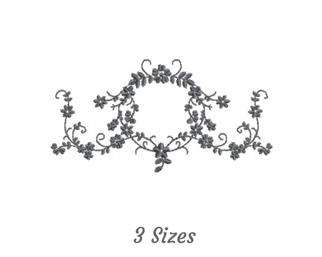Flower Frame Machine Embroidery Design Instant Download - Etsy