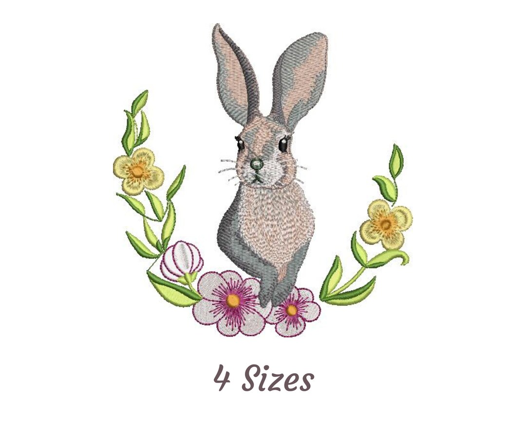 Rabbit Machine Embroidery Design, Instant Download - Etsy