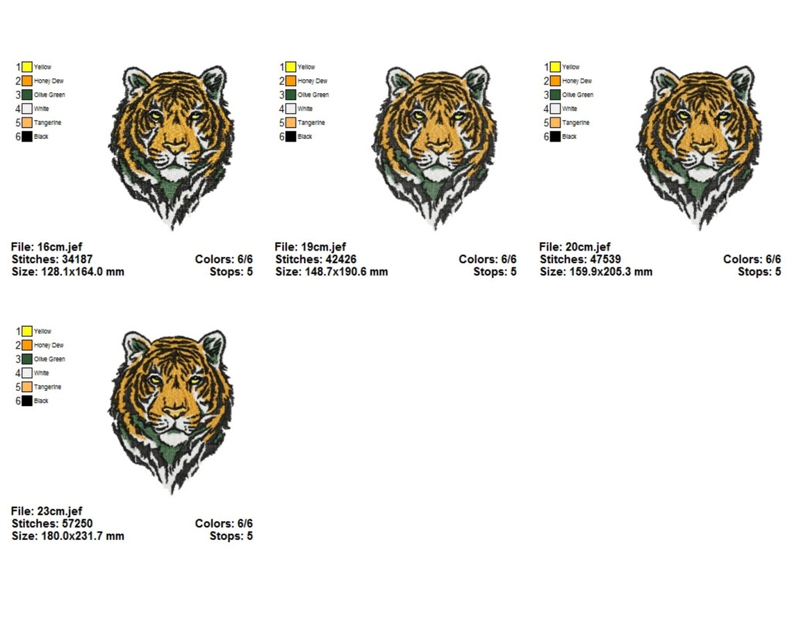 Tiger Machine Embroidery Design, Instant Download - Etsy