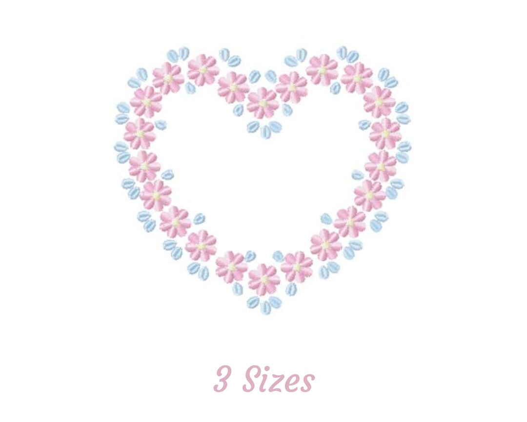 Floral Heart Frame Embroidery Design - Creative Heart Frame Machine ...