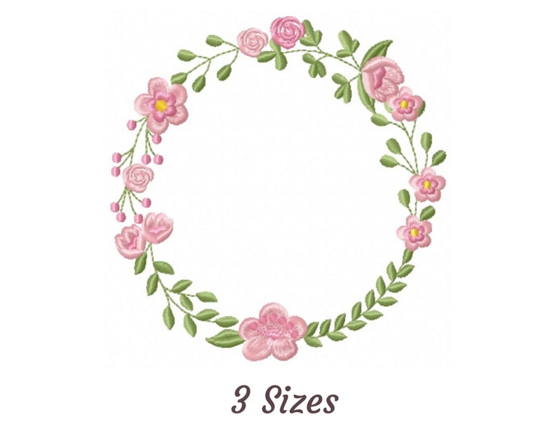Round Flower Frame Embroidery Design Instant Download - Etsy
