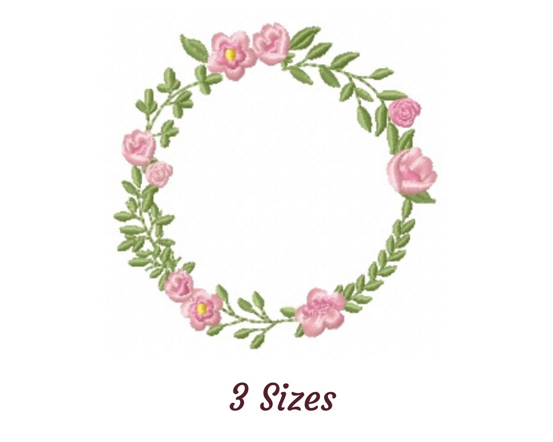 Flower Frame Machine Embroidery Design, Instant Download - Etsy