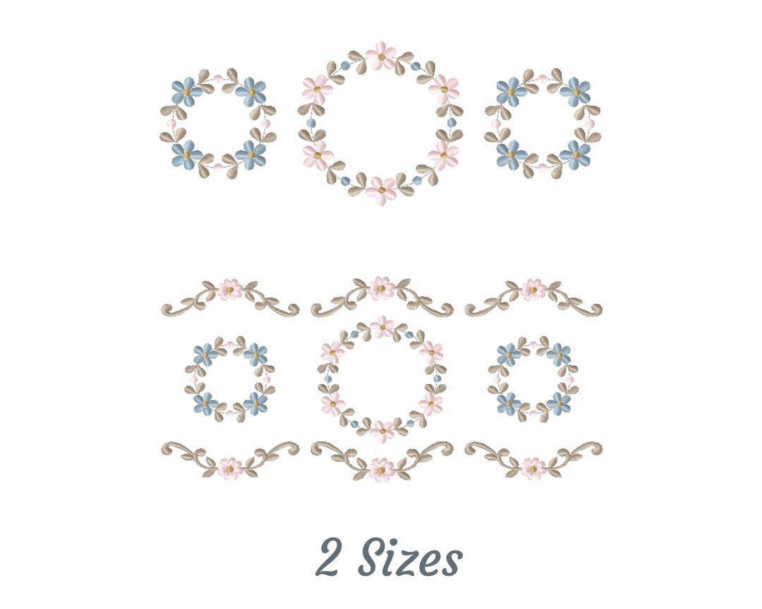 Floral Border Machine Embroidery Design, Instant Download - Etsy