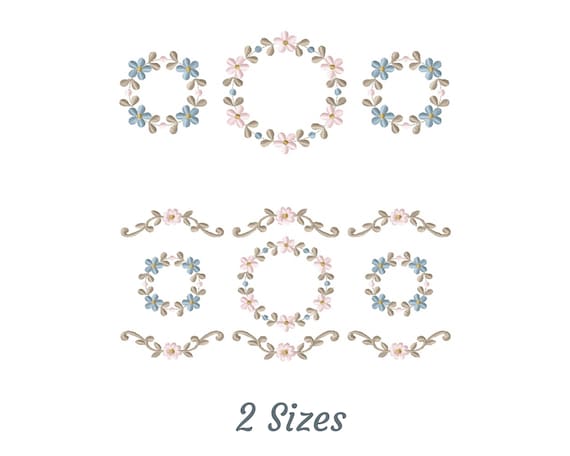 Floral Border Machine Embroidery Design Instant Download - Etsy