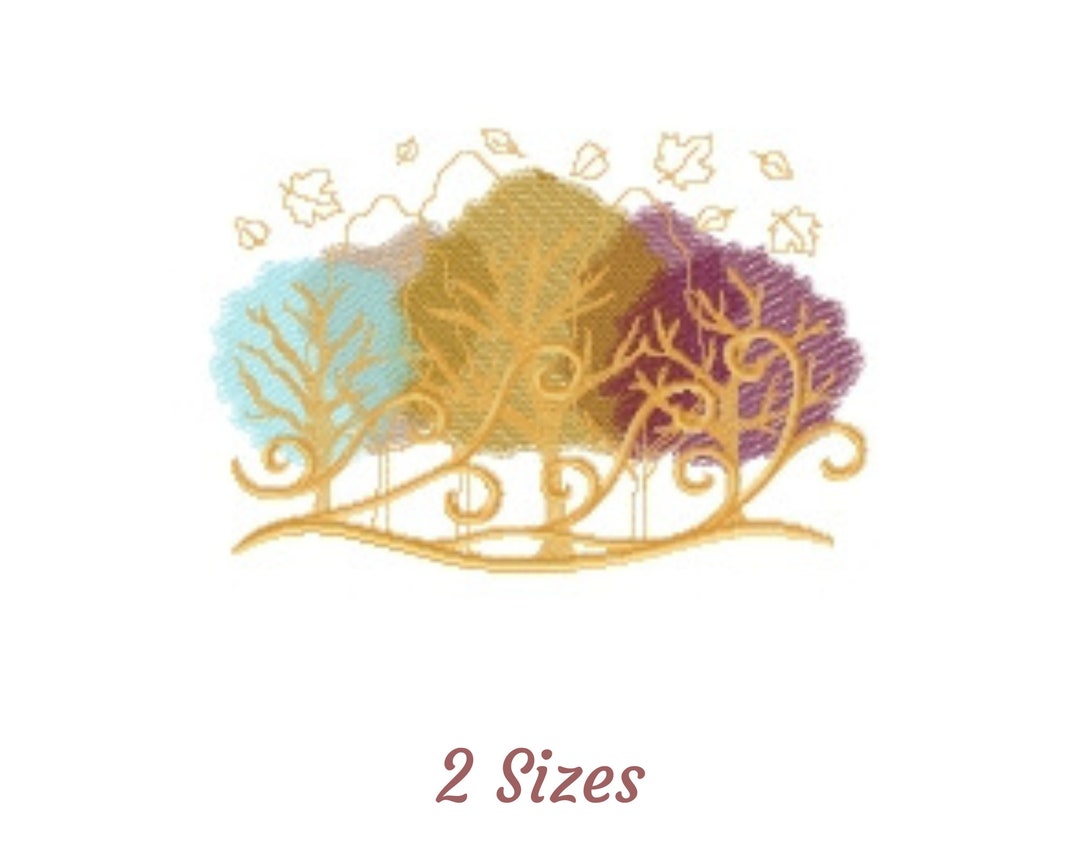 Colors of Autumn Tree Embroidery Design - Autumn Tree Machine ...