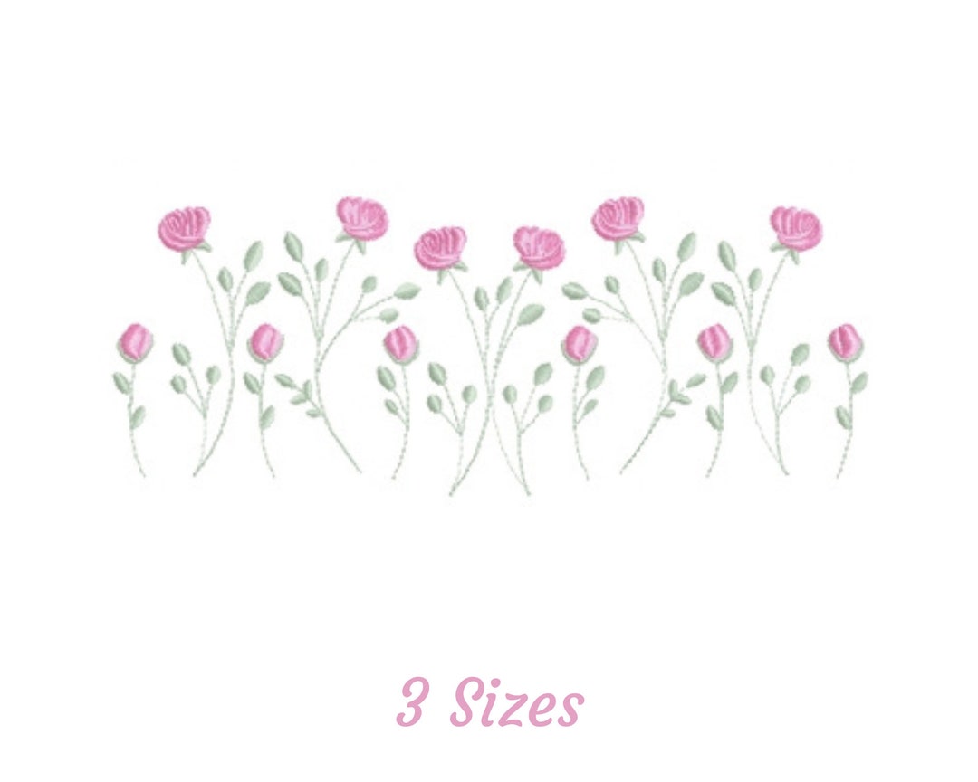 Flower Corner Embroidery Design - Flower Machine Embroidery Pattern ...