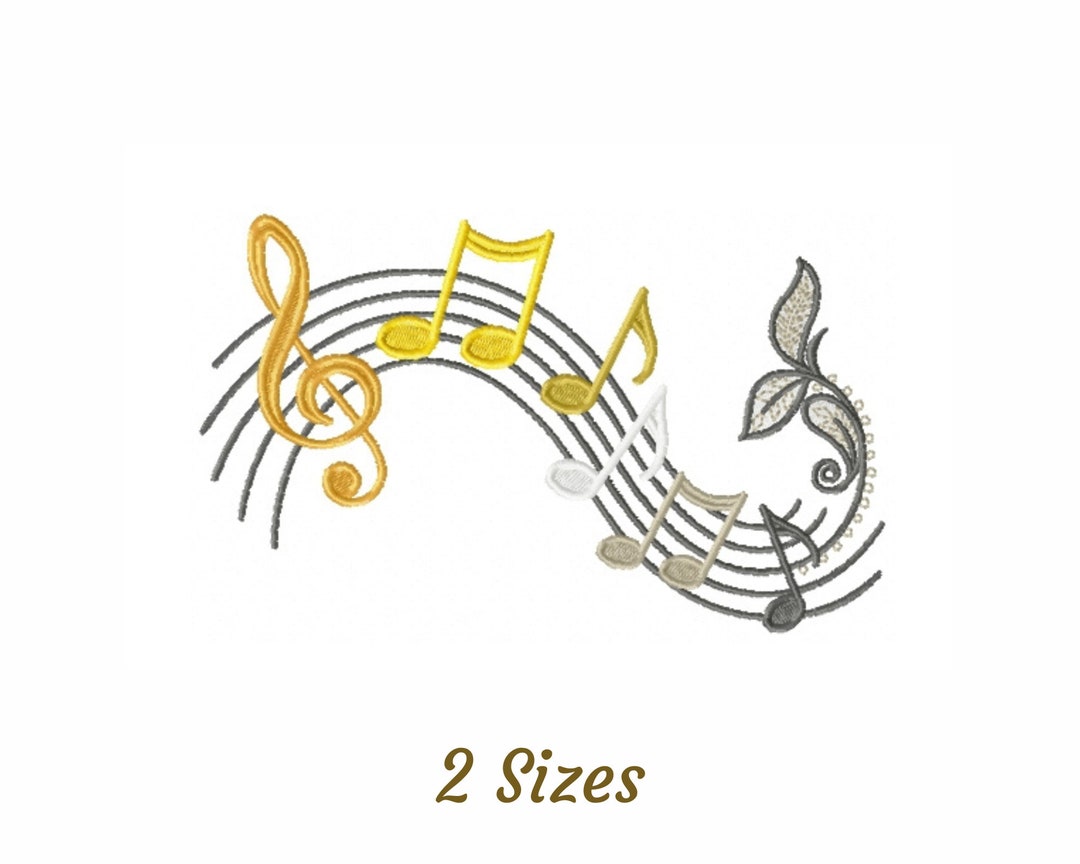 Music Notes Embroidery Design - Creative Machine Embroidery Pattern ...