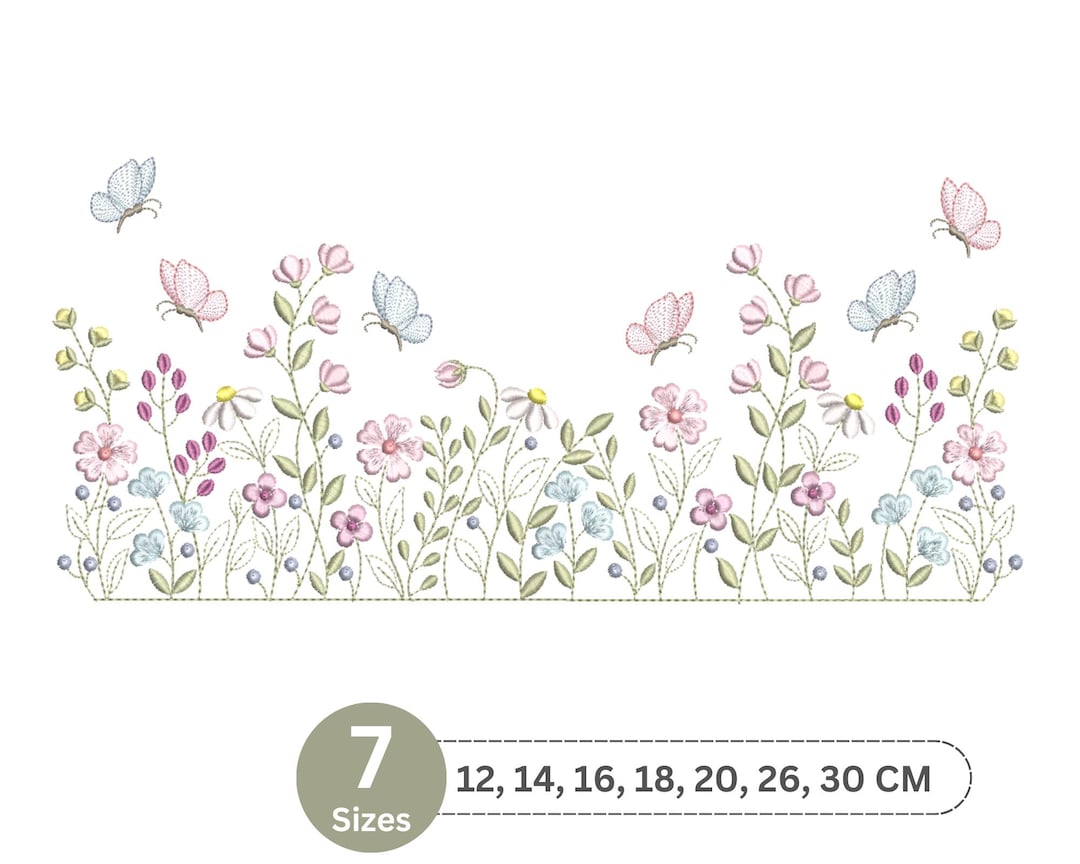Delightful Horizontal Band Filled With Flowers, Leaves, and Charming ...
