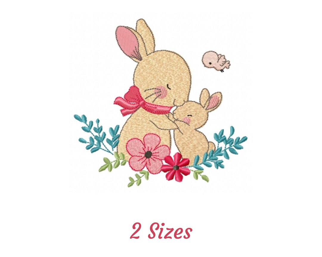 Cute Bunny Embroidery Design Cute Bunny Machine Embroidery Pattern ...