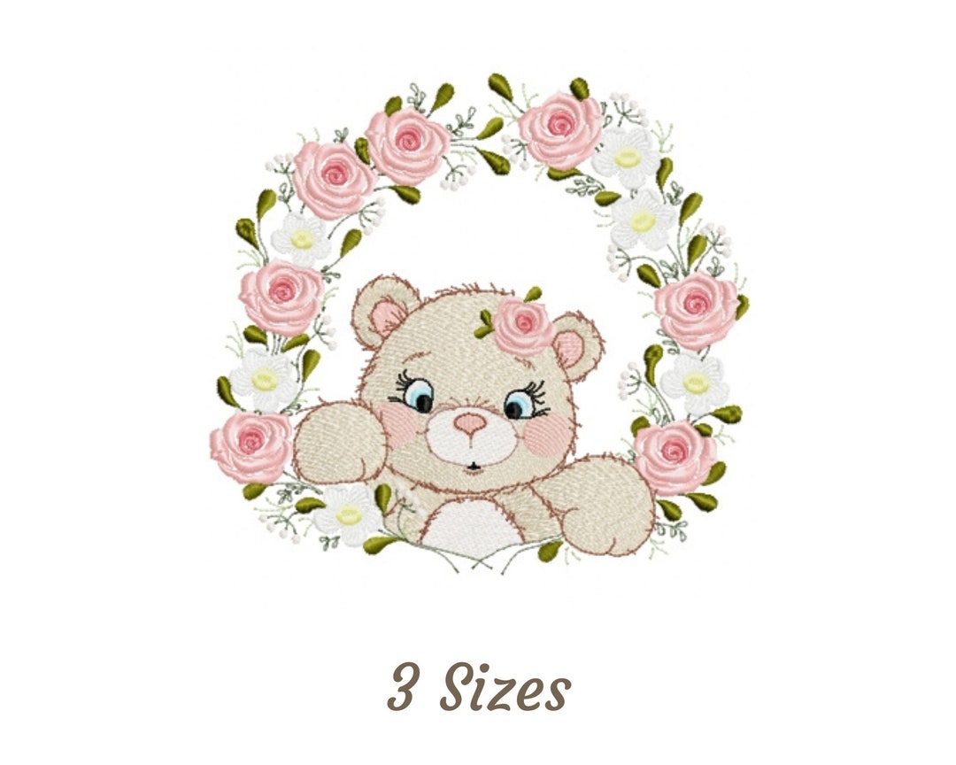 Cute Teddy Bear Embroidery Design - Teddy Bear Machine Embroidery ...