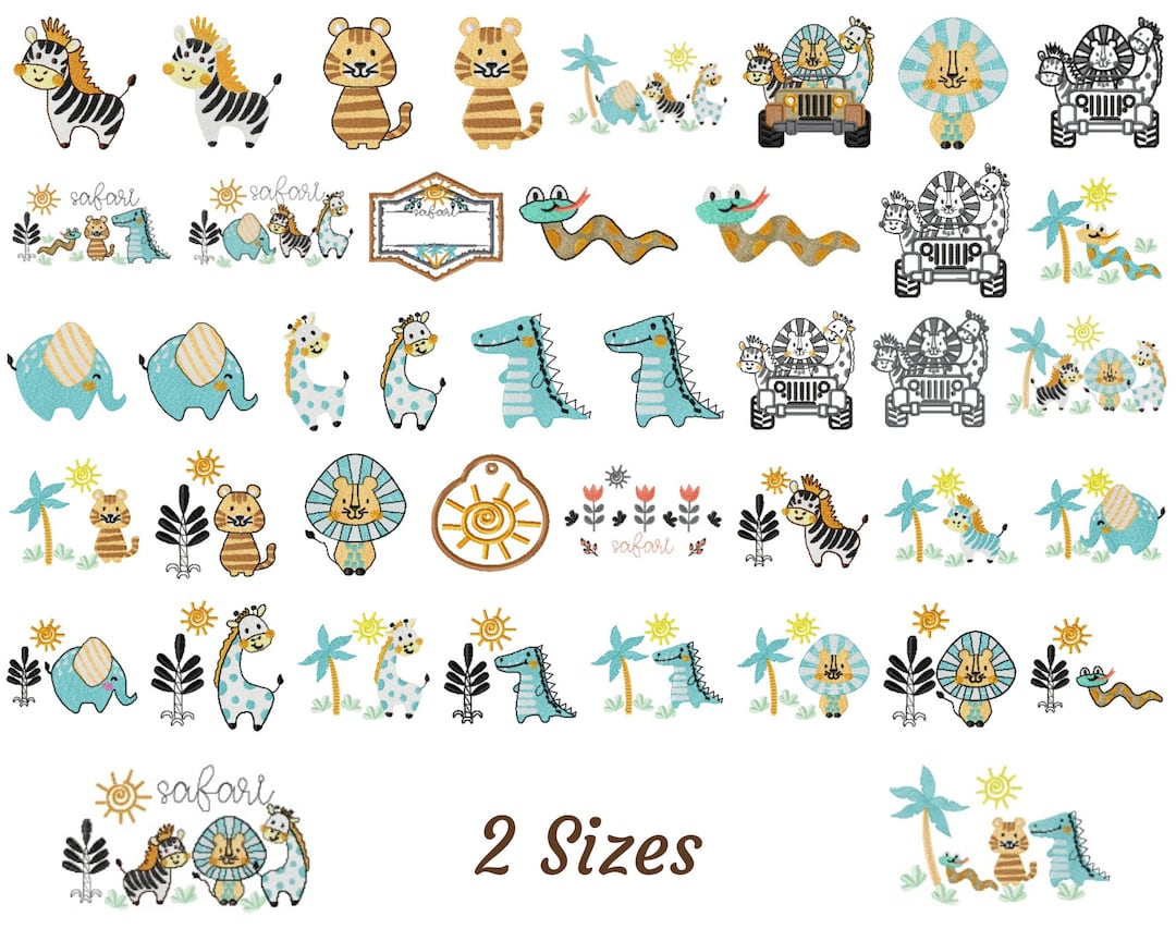 Wild Animals Embroidery Design, Machine Embroidery Pattern- 42 Types ...