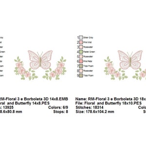 Butterfly With Flowers Embroidery Design - Insect With Floral Machine ...