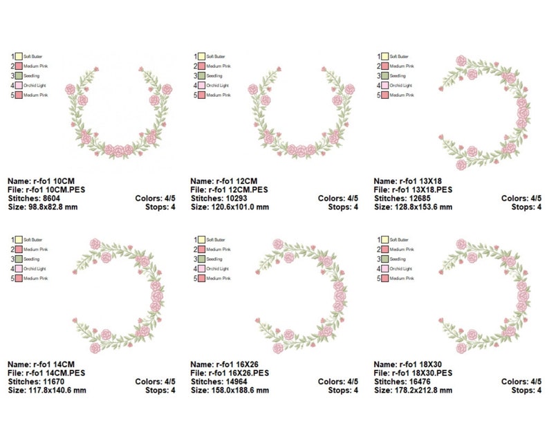 Floral Flower Round Frame Embroidery Design - Flower Frame Machine ...