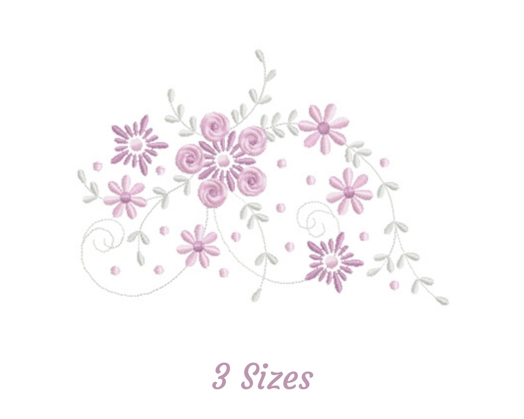 Applique Small Flower Embroidery Design - Small Flower Machine Embroidery Pattern & Designs – 3 ...