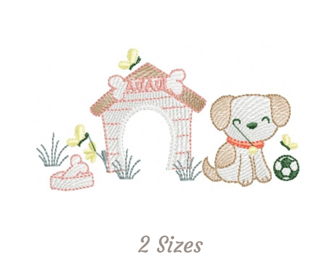 Cute Puppy Machine Embroidery Design Instant Download - Etsy