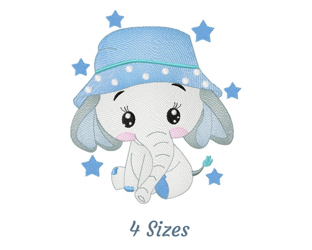 Baby Elephant Machine Embroidery Design, Instant Download - Etsy