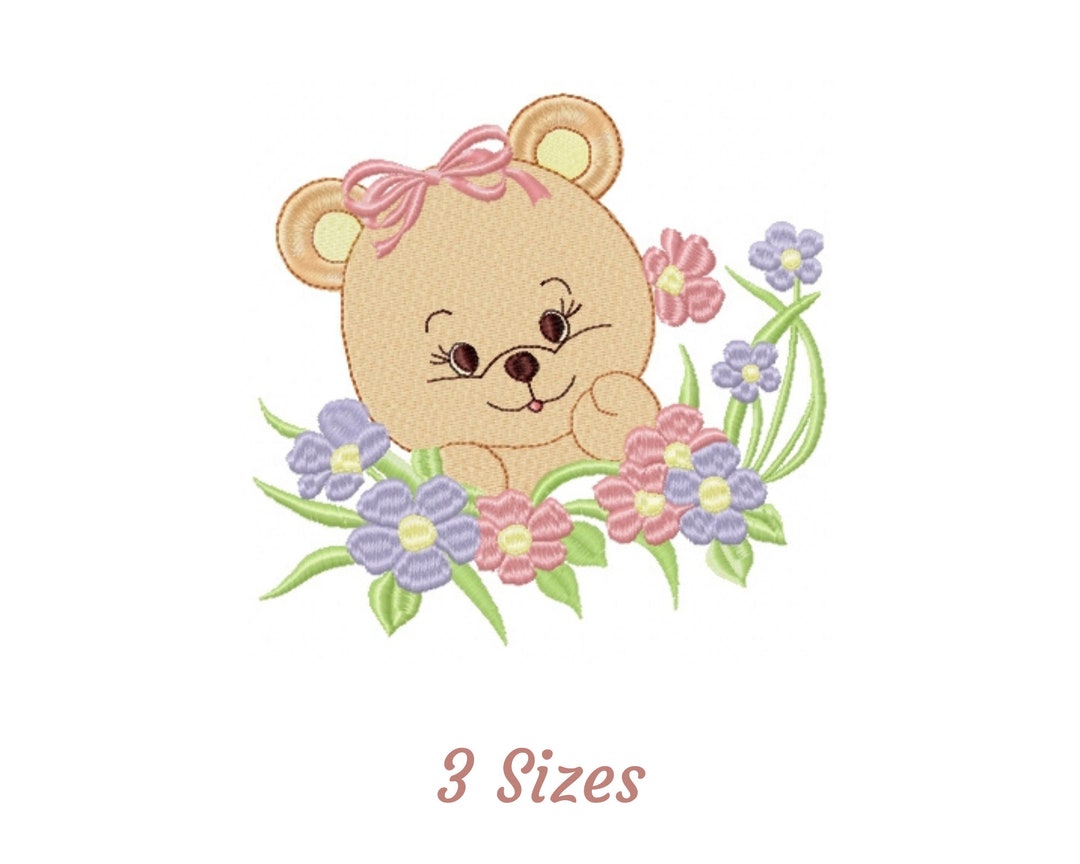 Cute Teddy Bear Embroidery Design - Teddy Bear Machine Embroidery ...