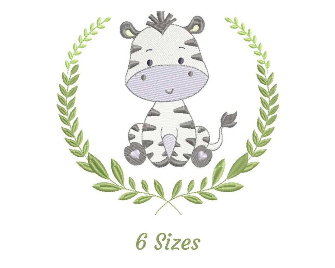 Baby Zebra Embroidery Design - Animal Machine Embroidery Pattern ...