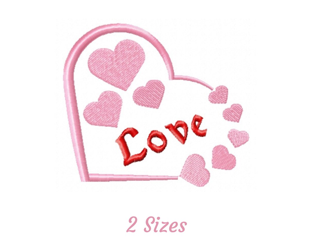 Love Heart Embroidery Design, Machine Embroidery Pattern - Instant ...