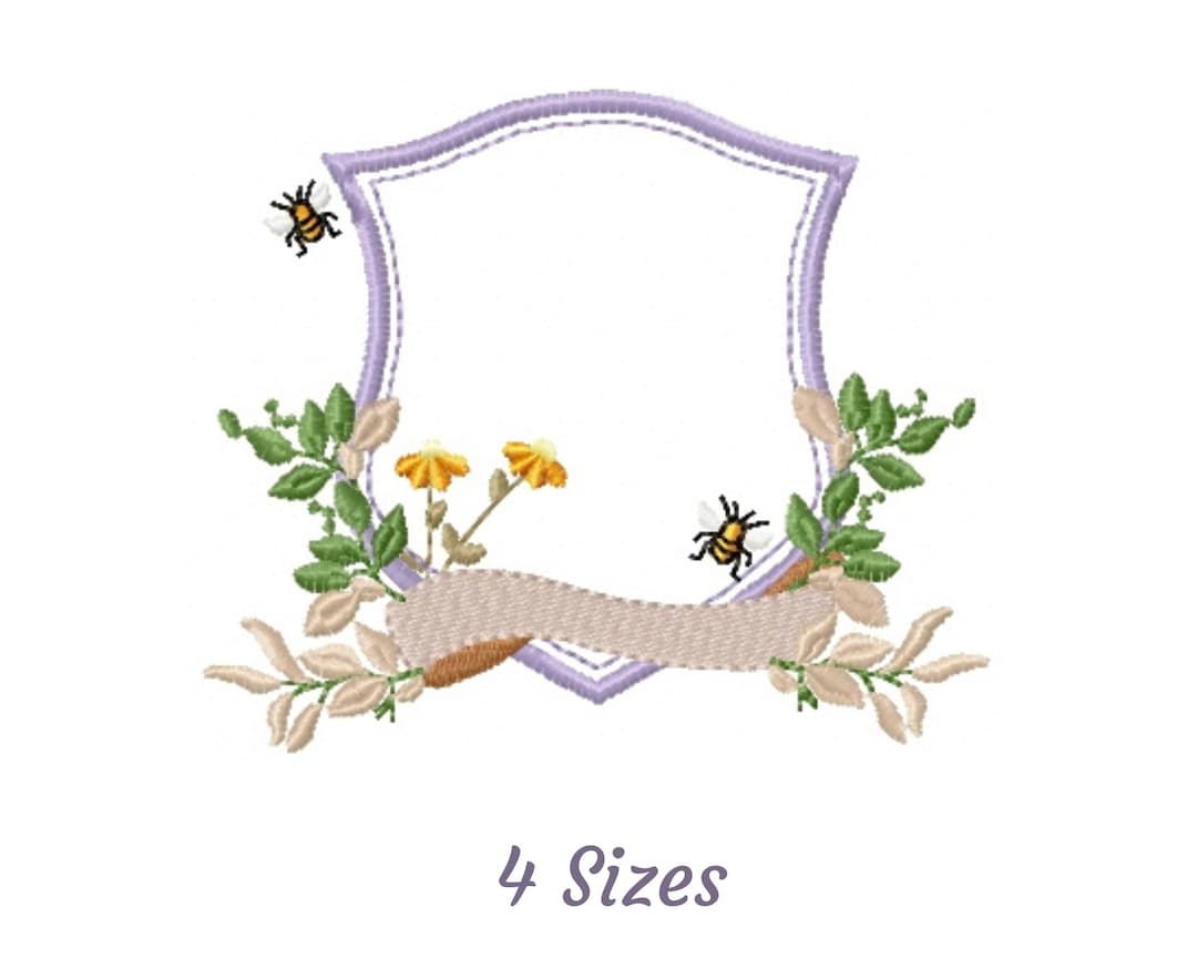 Floral Frame Machine Embroidery Design, Instant Download - Etsy