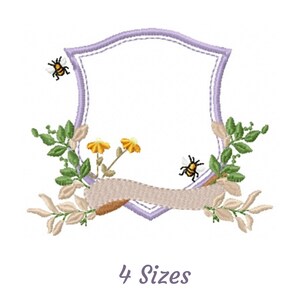 Floral Frame Machine Embroidery Design, Instant Download - Etsy