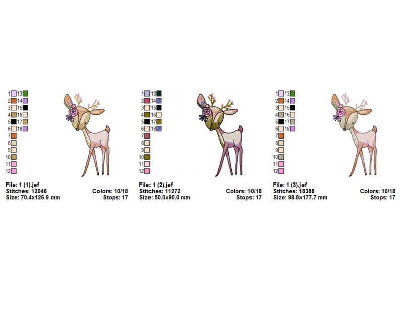 Deer Machine Embroidery Design Instant Download - Etsy