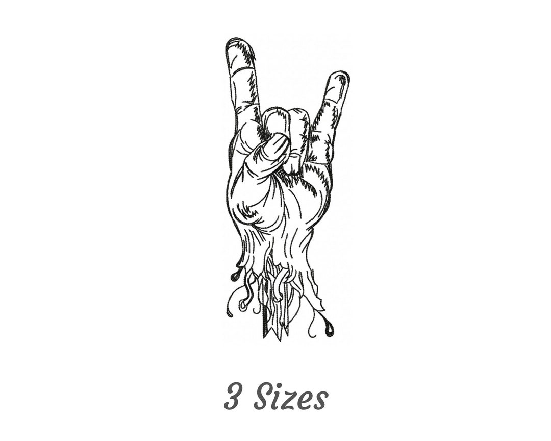 Rock and Roll Symbol Embroidery Design, Machine Embroidery Pattern ...