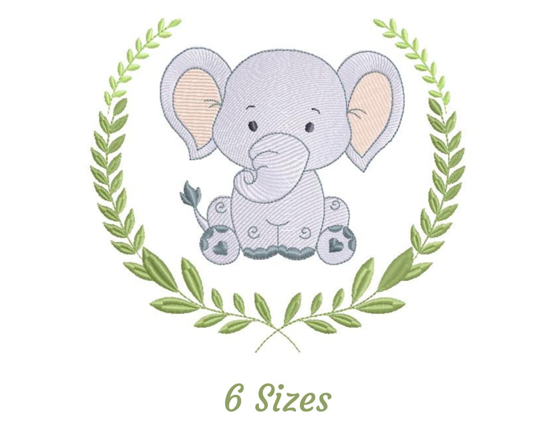 Elephant Machine Embroidery Design, Instant Download - Etsy