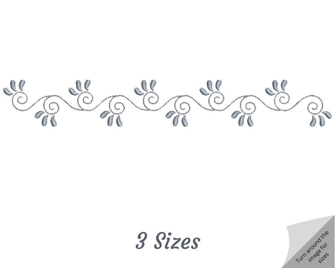 Flower Border Embroidery Design , Instant Download Floral Border ...