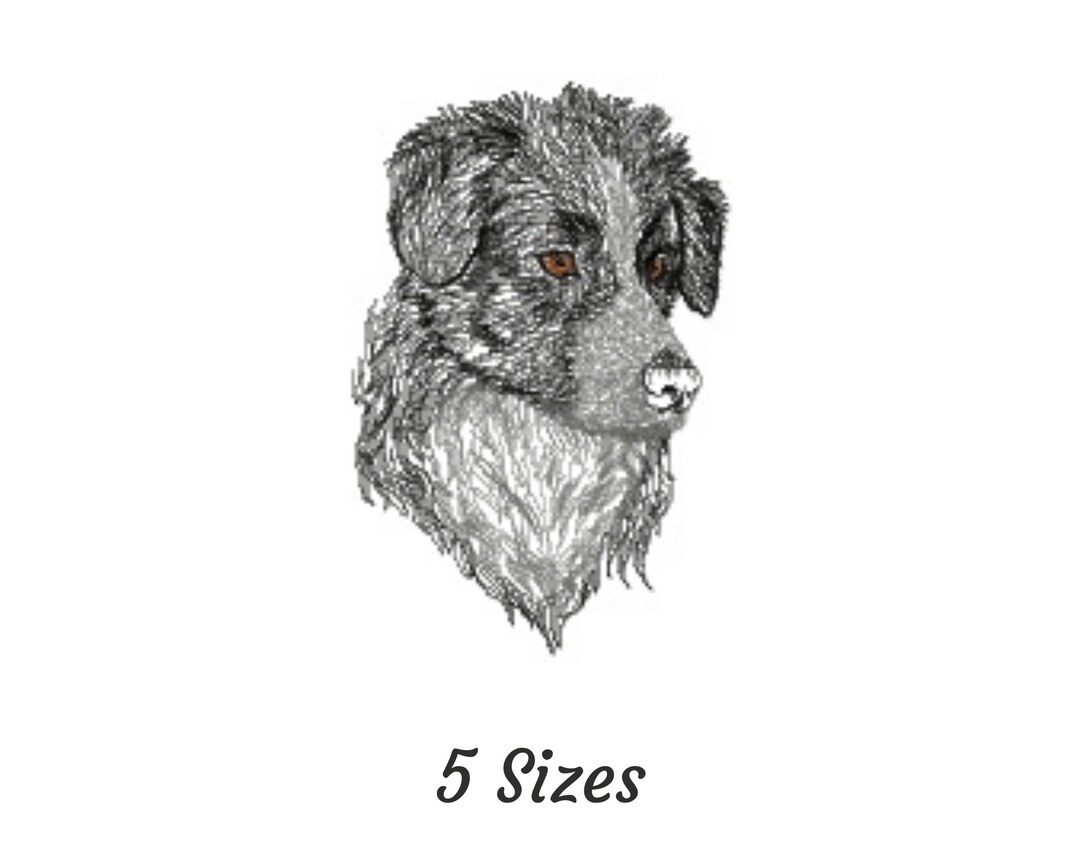 Pencil Sketch Collie Embroidery Design - Animal Machine Embroidery ...